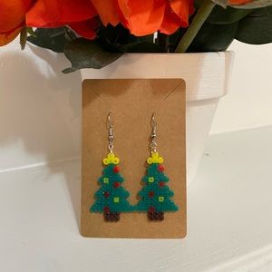 Hand Crafted | Jewelry | Perler Bead Christmas Tree Earrings | Poshmark